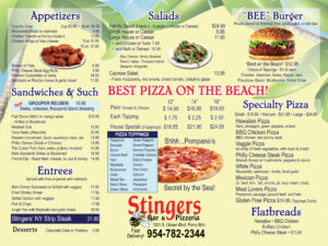 Menu – Stingers Pizza – "The Best Pizza on the Beach"